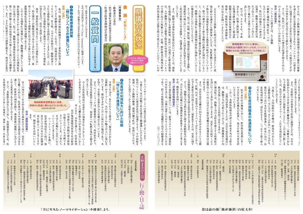 庄野まさひこ県政レポートNo.37(2022年)